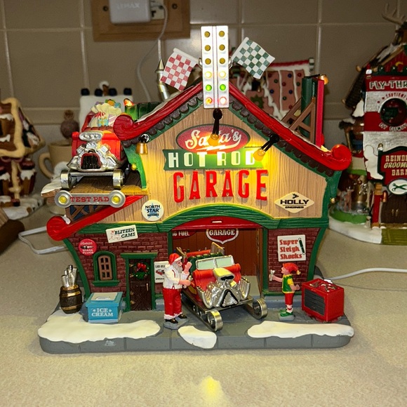Lemax | Holiday | Lemax Santas Hot Rod Garage | Poshmark